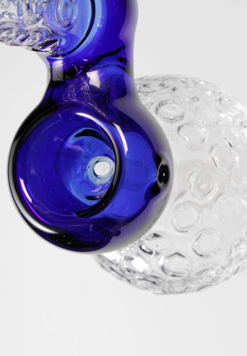 Crystal Bubbler Glaspfeife blau - Glaspfeife